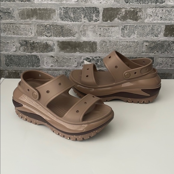 CROCS | Shoes | Crocs Mega Crush Sandals Latte Womens Size 8chunky Heel ...